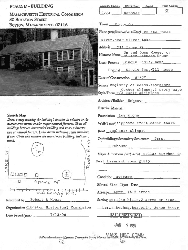Fillable Online 233 Grove Street. House Histories; MHC; Massachusetts Historical Commission ...
