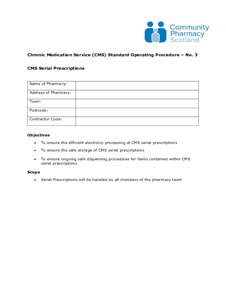 Fillable Online The NHS Chronic Medication Service at your local ...