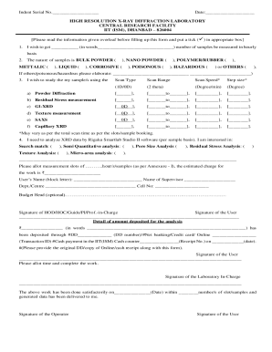 Fillable Online HIGH RESOLUTION X-RAY DIFFRACTION LABORATORY ... Fax Email Print - pdfFiller