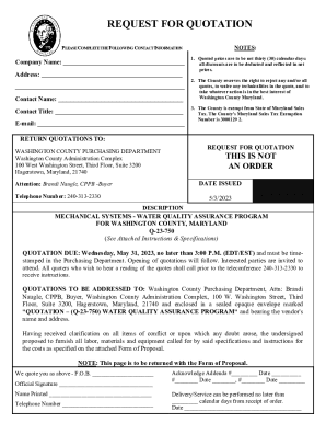 Fillable Online Request for Quotation (RFQ) template Fax Email Print ...