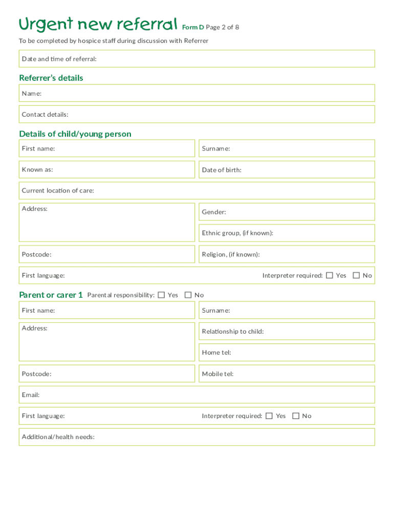 Fillable Online Referral FormRefer a Child Fax Email Print - pdfFiller