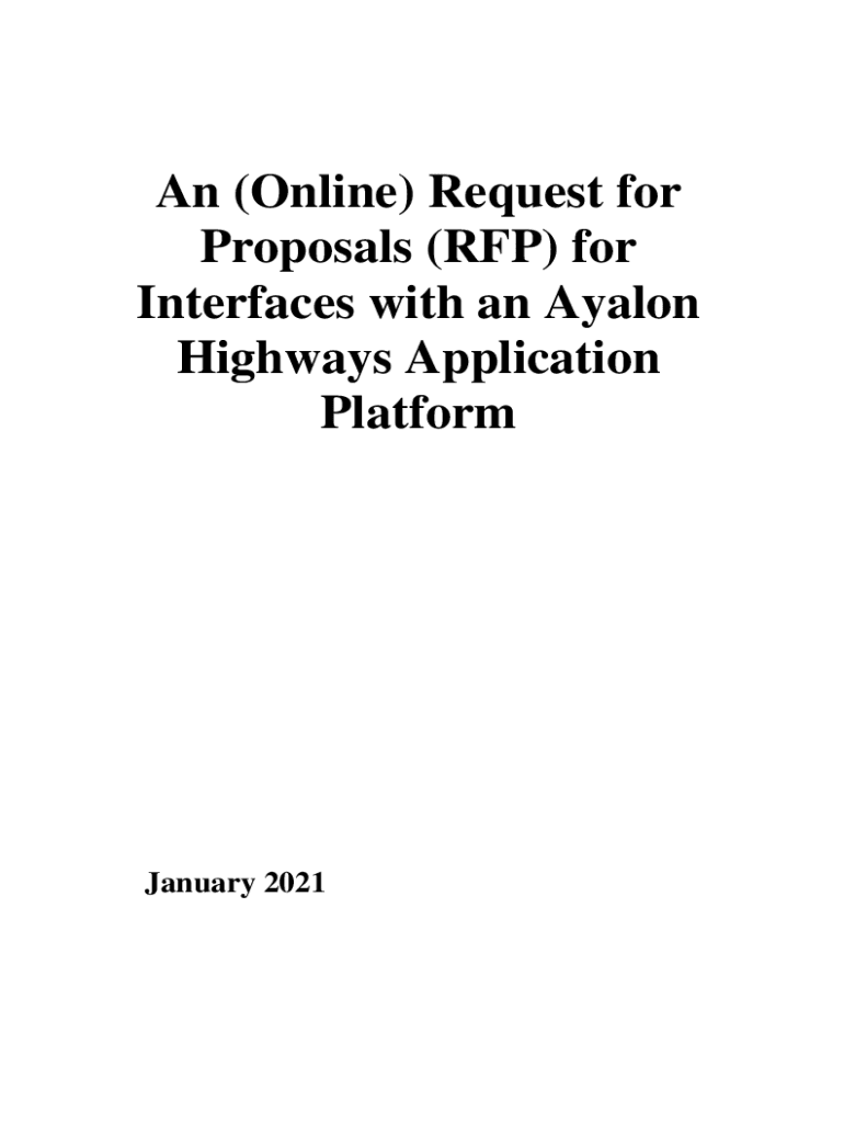 Fillable Online An (Online) Request for Proposals (RFP) for Interfaces ...