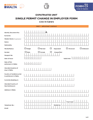 Fillable Online CHANGE IN EMPLOYER APPLICATION FORM FORM C3 Fax Email ...