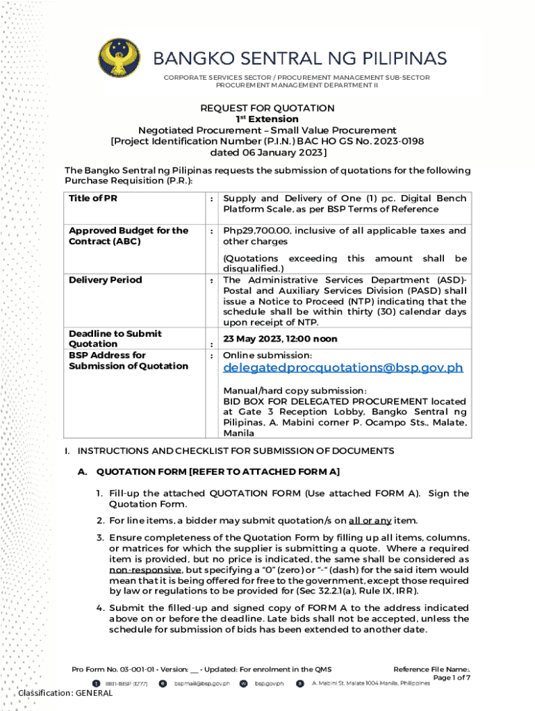 Fillable Online Small Value Procurement Project Identification Number ...
