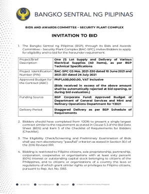 Fillable Online Bid Bulletin No.1 Repair of Power Transformer Fax Email ...
