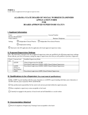 Fillable Online socialwork alabama Paper Applications and Forms Fax ...