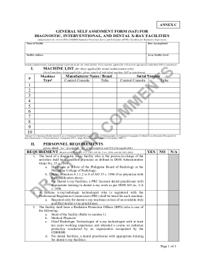 Fillable Online general x-ray facility self assesment checklist Fax ...