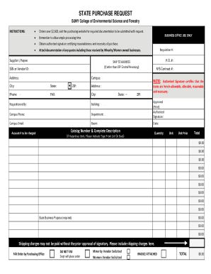 Fillable Online State Purchase Request Form and Checklist Fax Email ...