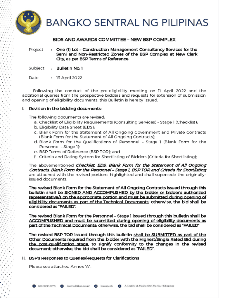 Fillable Online BIDS AND AWARDS COMMITTEE NEW BSP COMPLEX Fax Email ...