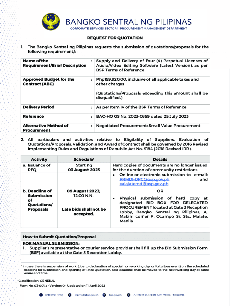 Fillable Online Supply and Delivery of Four (4) Perpetual Licenses of Fax Email Print - pdfFiller