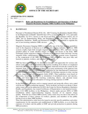 Fillable Online Republic of the Philippines Department of Health OFFICE ...