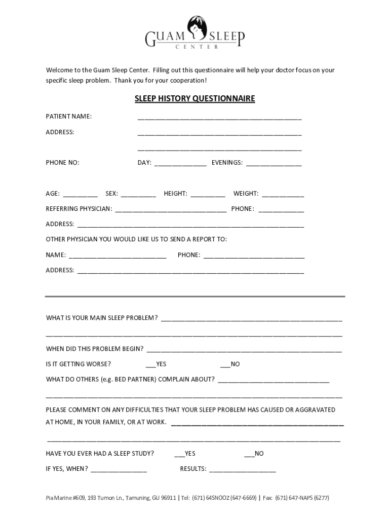 Fillable Online A new questionnaire to detect sleep disorders Fax Email ...