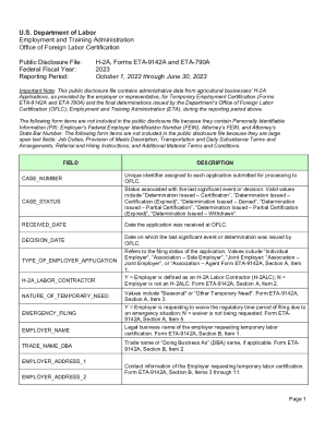 Fillable Online H-2A Application for Temporary Employment Certification ...
