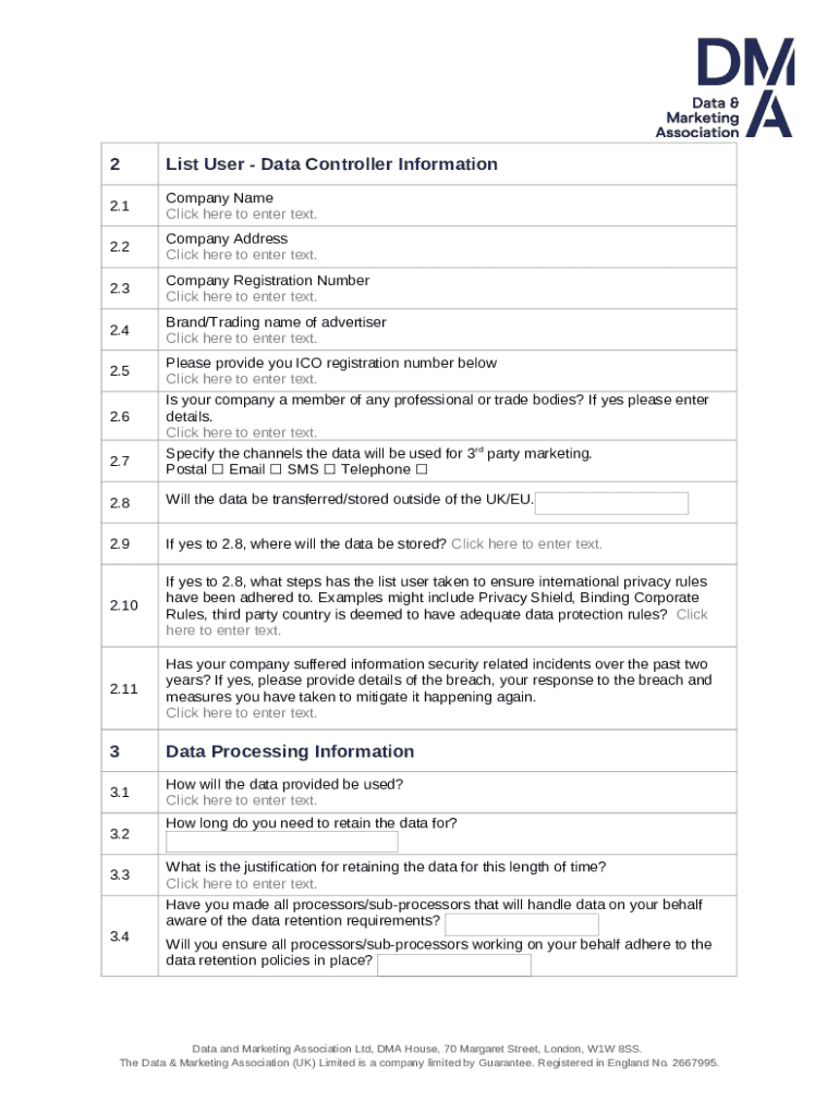 DMA Compliance Documents and Templates for List Rental - dma org Doc ...