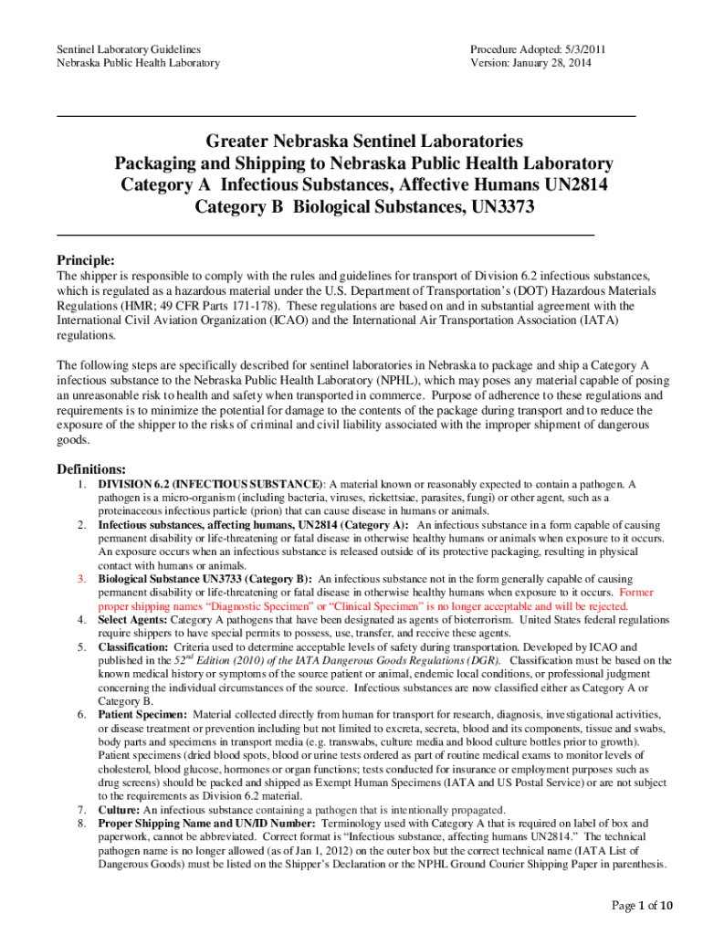Fillable Online Guideline Packing and Shipping Infectious Substances Fax Email Print - pdfFiller