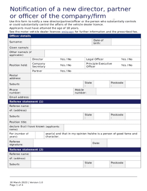 Notification of a new director, partner or officer of the company/firm ...