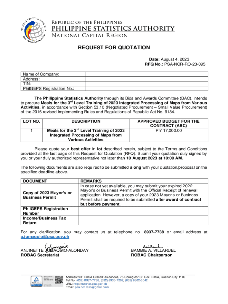 Fillable Online : PSA-NCR-RO-23-095 Fax Email Print - pdfFiller