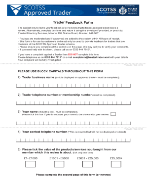 Fillable Online Trusted Trader Review Form Fax Email Print - pdfFiller