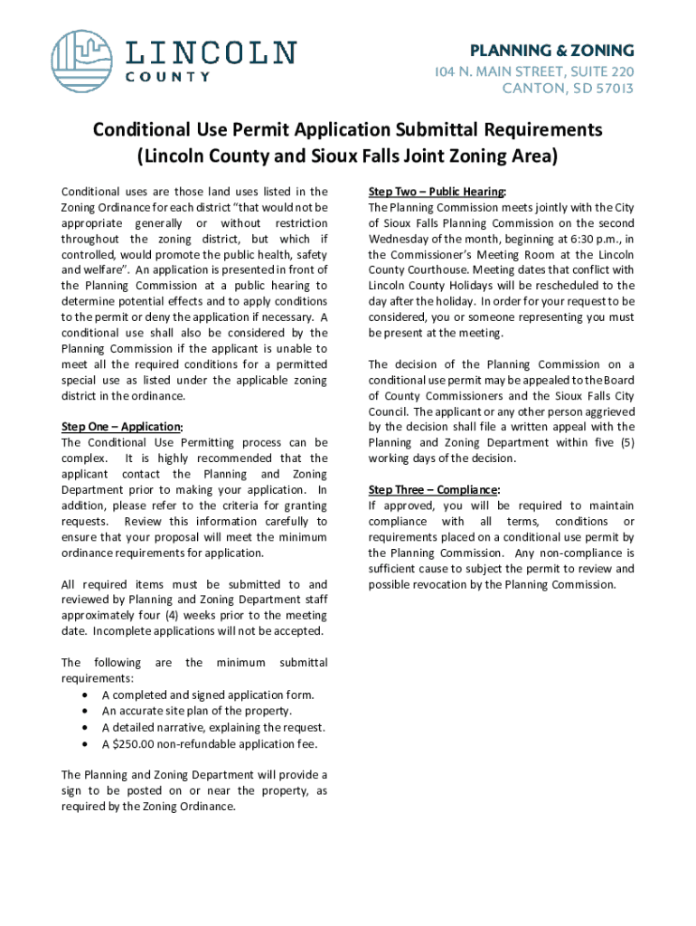 Fillable Online Conditional Use Permit Application Submittal Requirements (Lincoln ... Fax Email ...