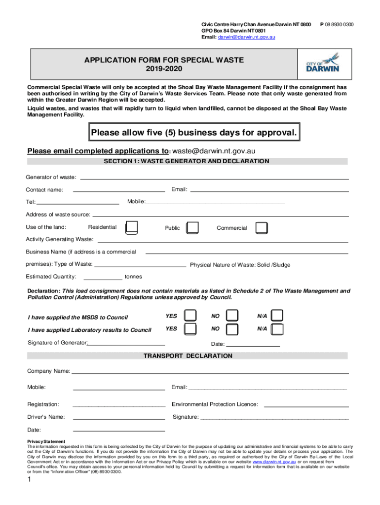 Fillable Online Commercial Special Waste Fax Email Print - pdfFiller