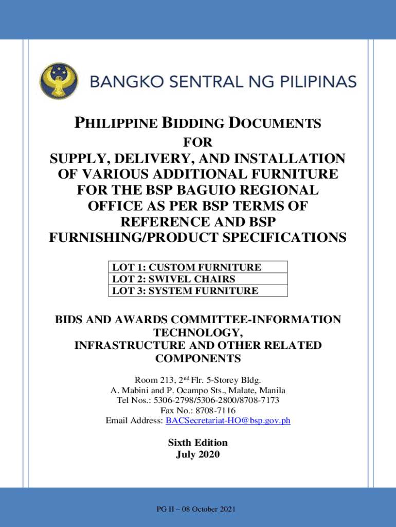 Fillable Online PHILIPPINE BIDDING DOCUMENTS Procurement of Office ...