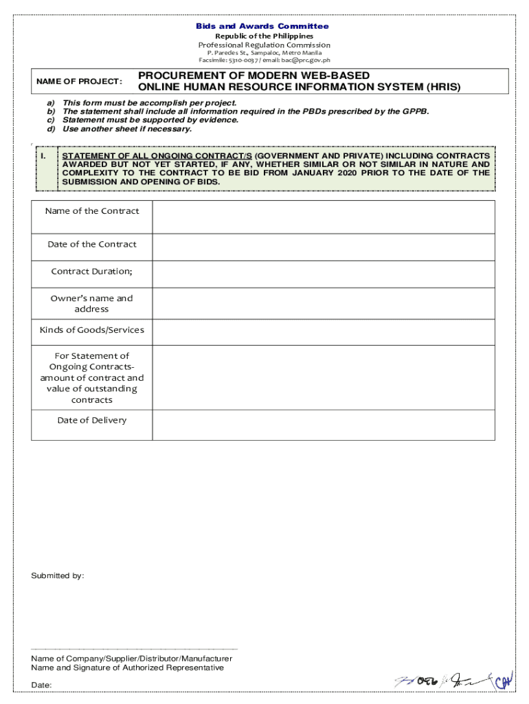 Fillable Online ONLINE HUMAN RESOURCE INFORMATION SYSTEM (HRIS) Fax ...