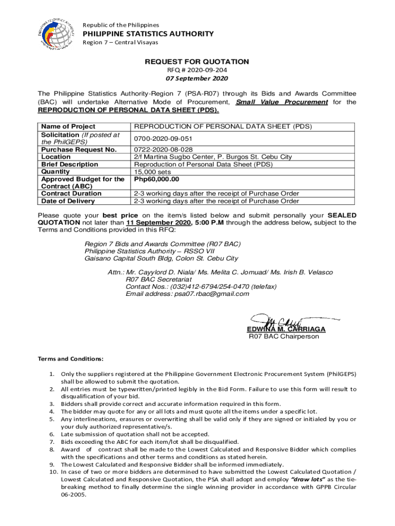 Fillable Online PDS-CPH.pdf - psa procurement - Philippine Statistics ...