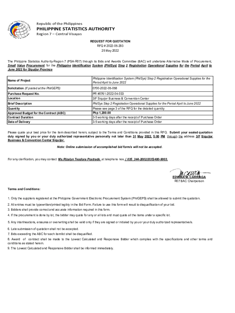 Fillable Online Philippine Identification System (Philsys) Project ...