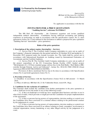 Fillable Online INVITATION FOR A PRICE QUOTATION Fax Email Print ...