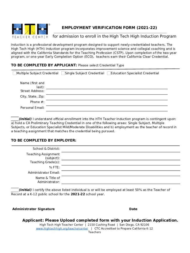 District Intern Program - High Tech High Teacher Center Doc Template | pdfFiller