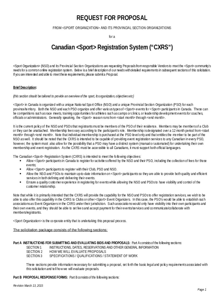 Solicitation Template - NSO Sharing Centre Doc Template | pdfFiller