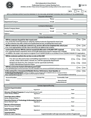 Fillable Online Personal and Professional Services Contract and Routing ...