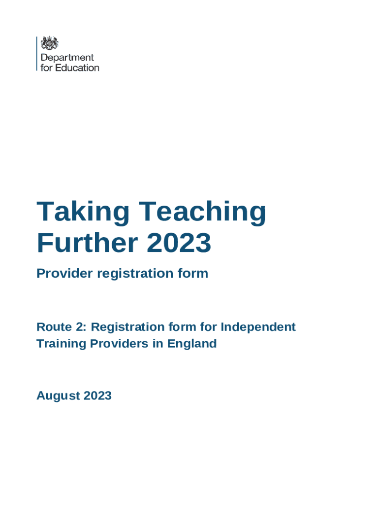 Taking teaching further provider registration route 2 Doc Template ...