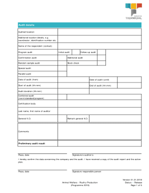 Fillable Online Audit Process - Office of Internal Audit Fax Email ...