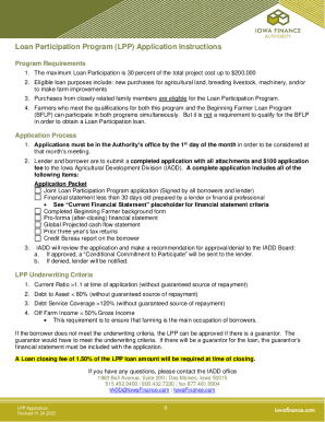 Fillable Online Fillable Loan Participation Application Instructions ...