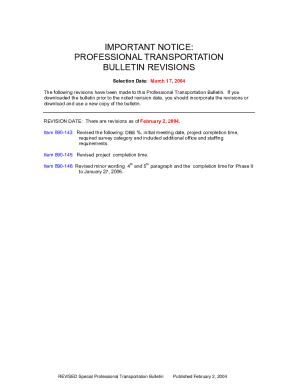 Fillable Online PTB Special Bulletin 012804r Fax Email Print - pdfFiller