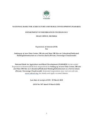 Fillable Online Expression of Interest (EOI) For Setting up of new Data ...