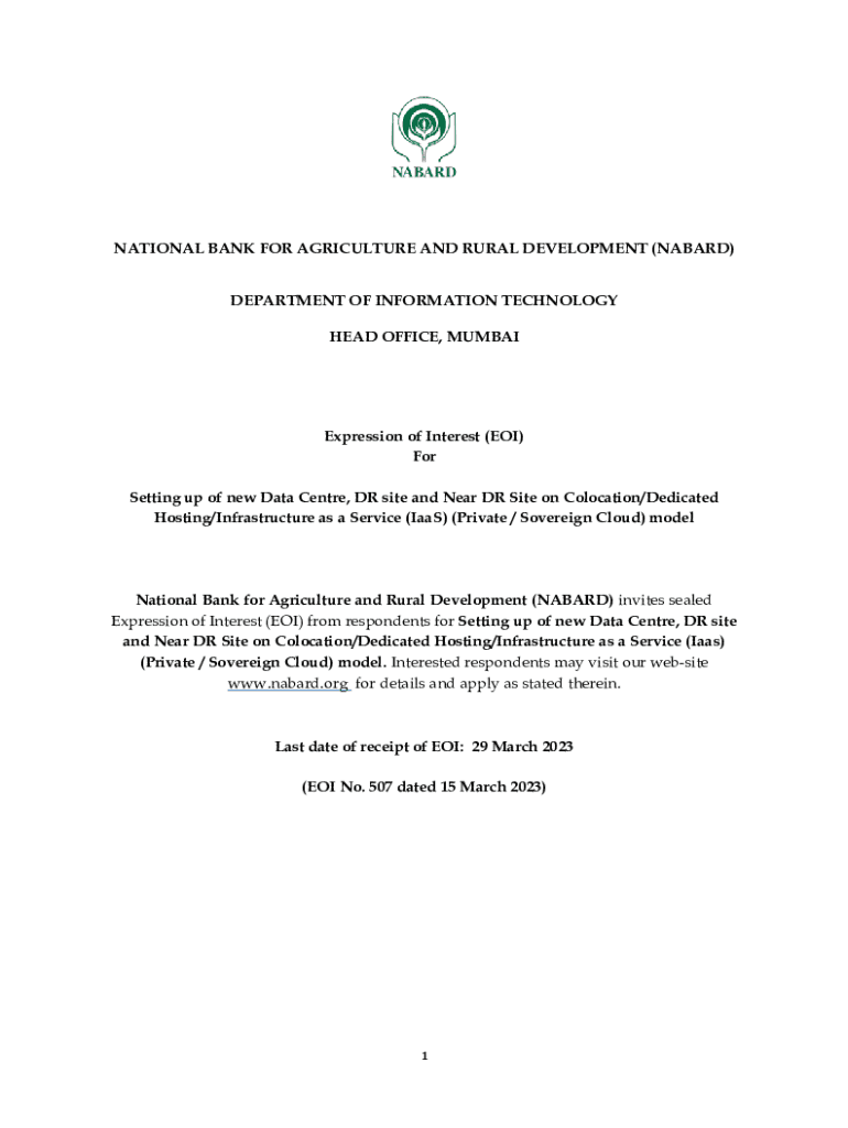 Fillable Online Expression of Interest (EOI) For Setting up of new Data ... Fax Email Print ...