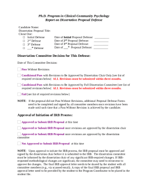Doctoral Dissertation Proposal Defense Request Doc Template | pdfFiller