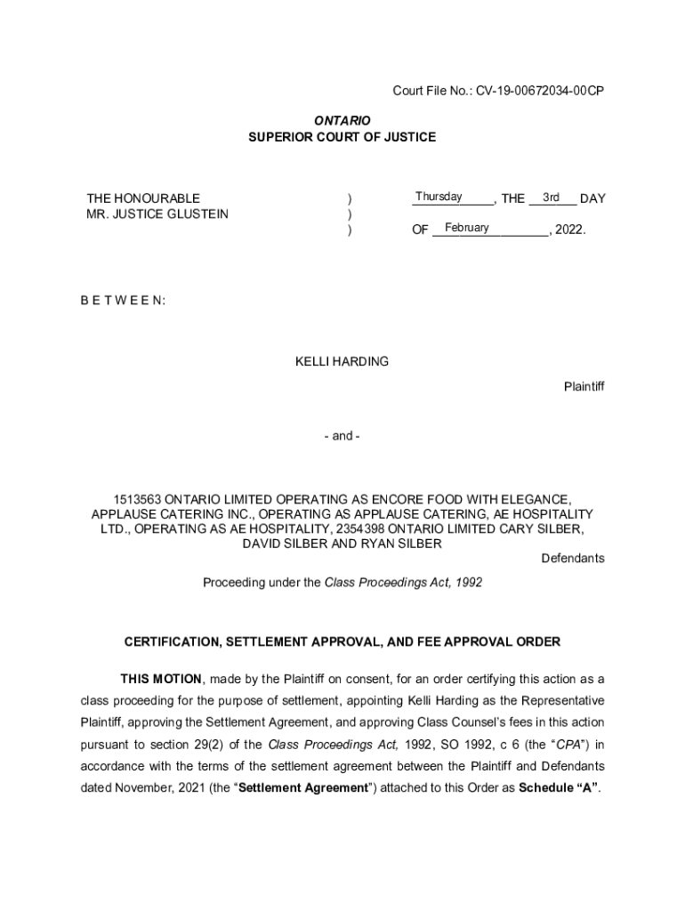 Fillable Online AE HOSPITALITY CLASS ACTION - CLAIMS FORM Fax Email ...