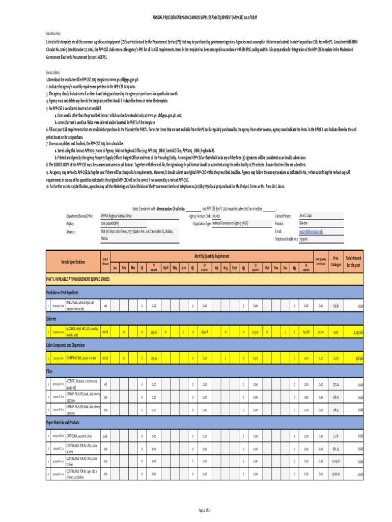 Fillable Online common supplies and equipment (app-cse) 2020 form Fax Email Print - pdfFiller