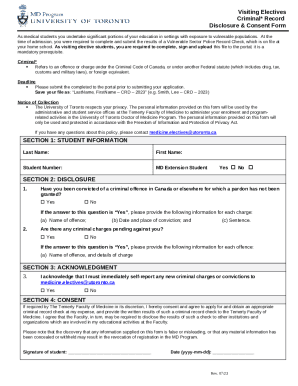 Criminal* Record Disclosure & Consent - MD Program Doc Template | pdfFiller