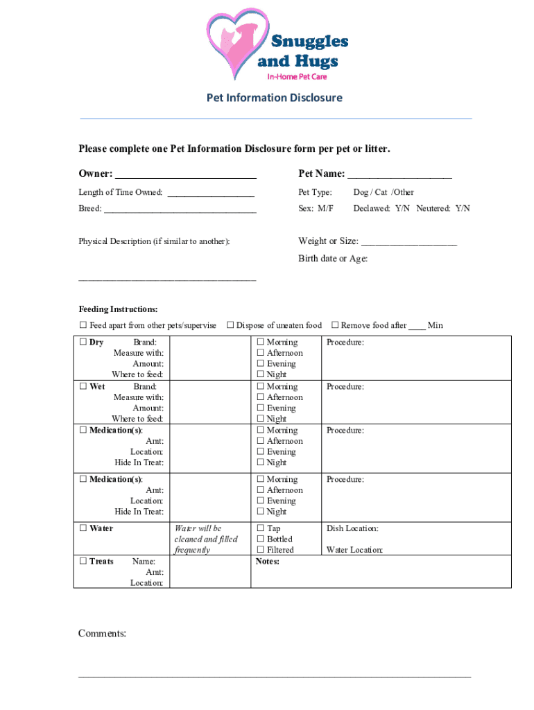 Fillable Online DOG FORMspot - Saving Pets One at a Time Fax Email ...