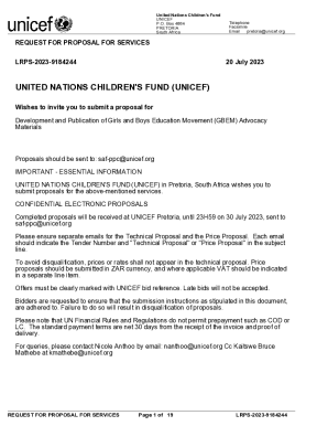 Fillable Online United Nations Children's Fund (UNICEF) Fax Email Print ...