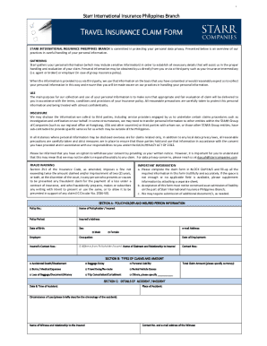 Fillable Online Starr international insurance philippines form Fax ...