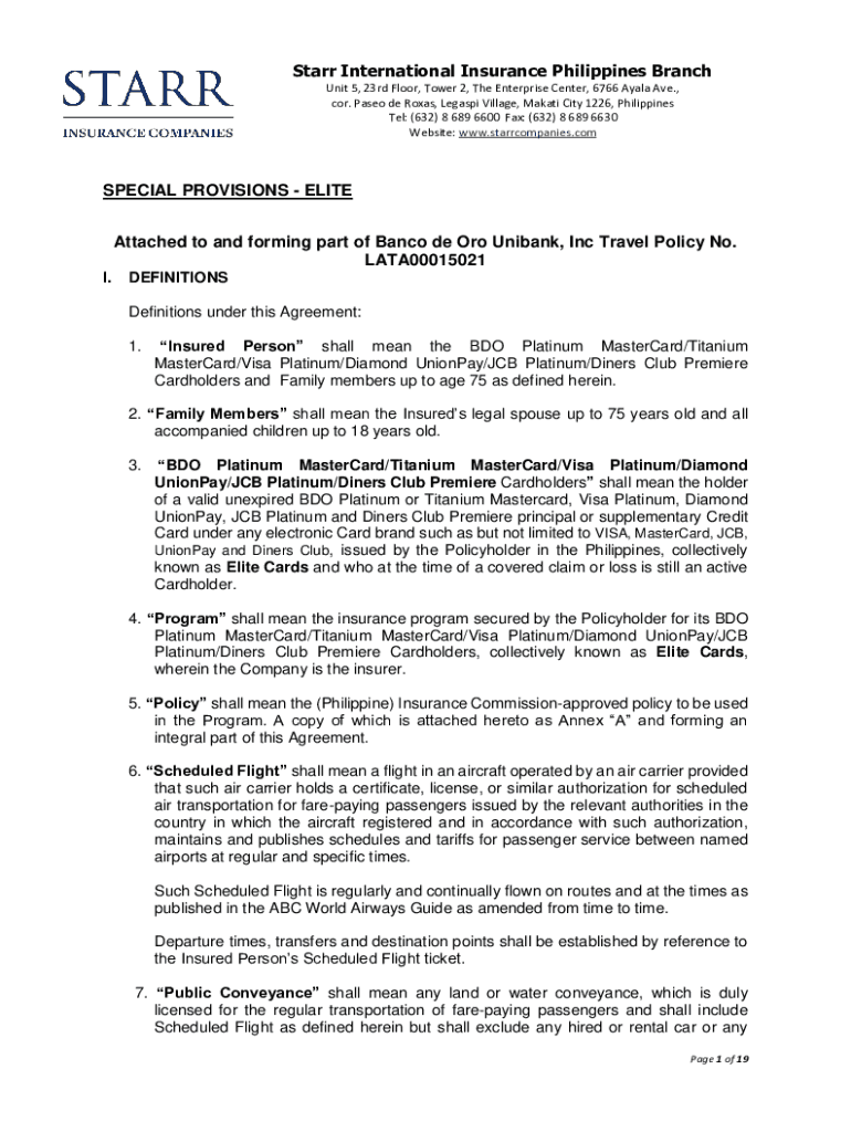 Fillable Online Starr Insurance Philippines Fax Email Print - pdfFiller