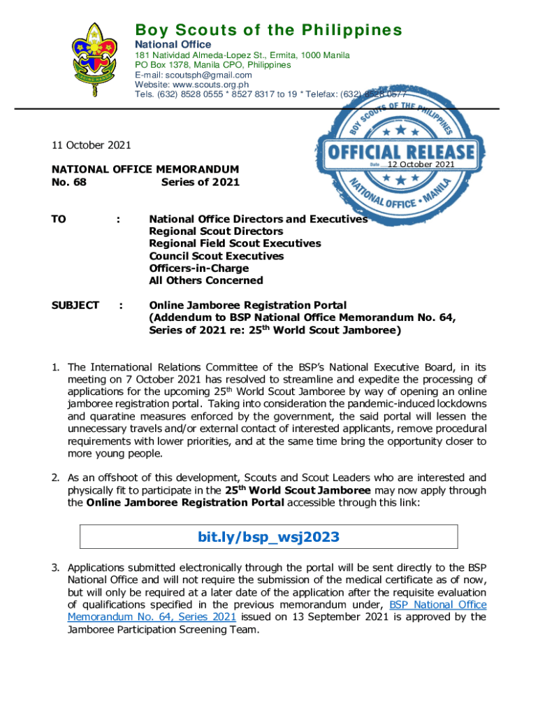 Fillable Online scouts org Submission of Recommendations for BSP ...