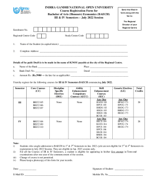 Fillable Online IGNOU BA Admission 2023Application Form, Eligibility ...
