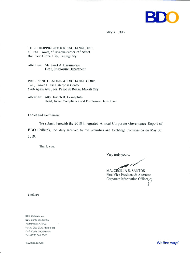 Fillable Online BDO Unibank SEC Form IACGR 2018.pdf Fax Email Print - pdfFiller