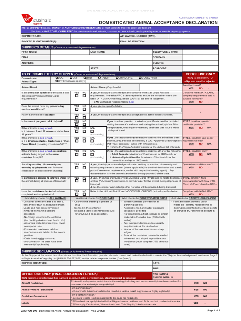 Fillable Online Airline Forms Virgin Australia Fax Email Print - pdfFiller